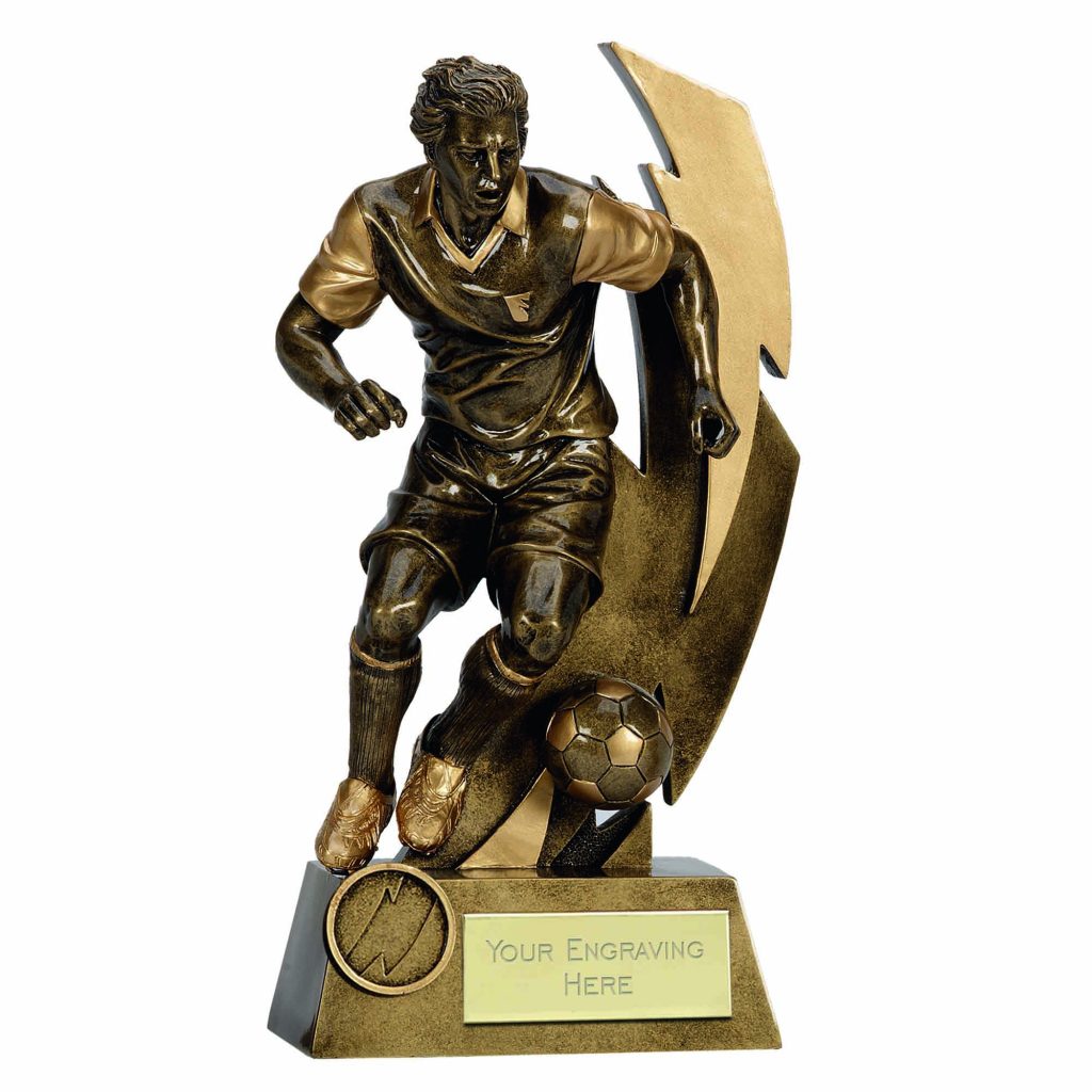 15 x Gold Flash 3D Resin Football Player Trophy - Kent awards ...